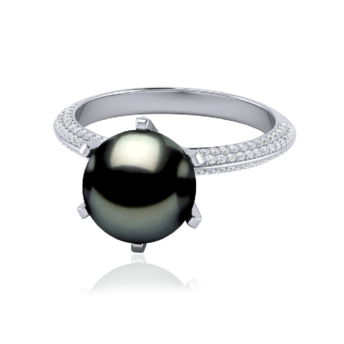 Stylish Round Pearl Rings, Pearl Engagement Rings - HI PEARL Jewelry