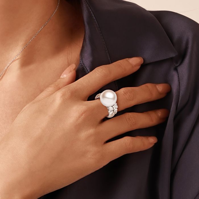 Stylish Round Pearl Rings, Pearl Engagement Rings - HI PEARL Jewelry