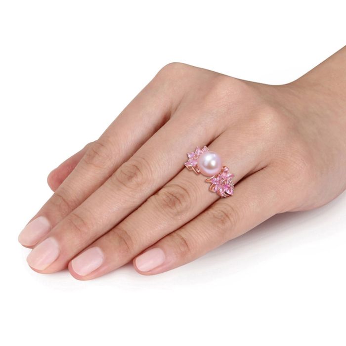 Stylish Round Pearl Rings, Pearl Engagement Rings - HI PEARL Jewelry