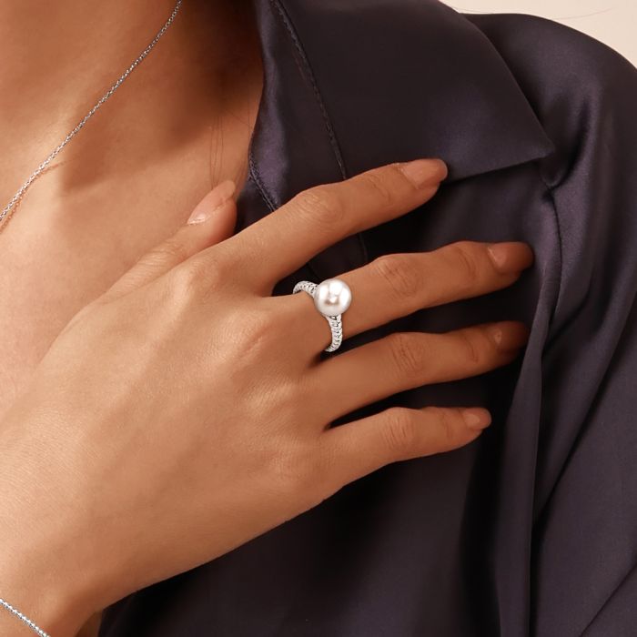Stylish Round Pearl Rings, Pearl Engagement Rings - HI PEARL Jewelry