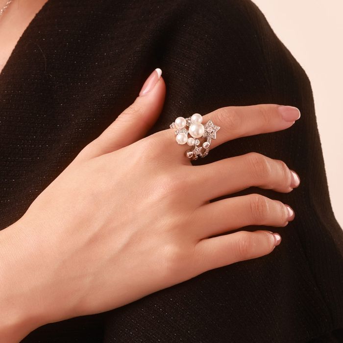 Stylish Round Pearl Rings, Pearl Engagement Rings - HI PEARL Jewelry