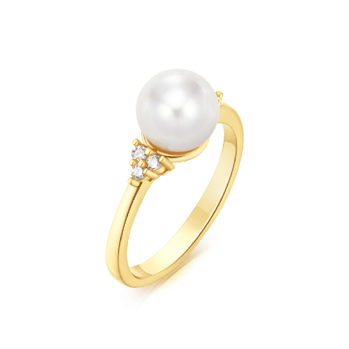 Stylish Round Pearl Rings, Pearl Engagement Rings - HI PEARL Jewelry